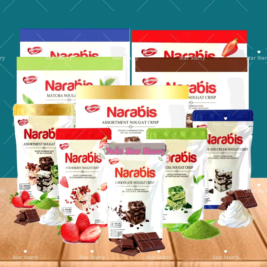 Jual [PER PACK] NARAYA Narabis Nougat Crisp Chocolate Strawberry ...