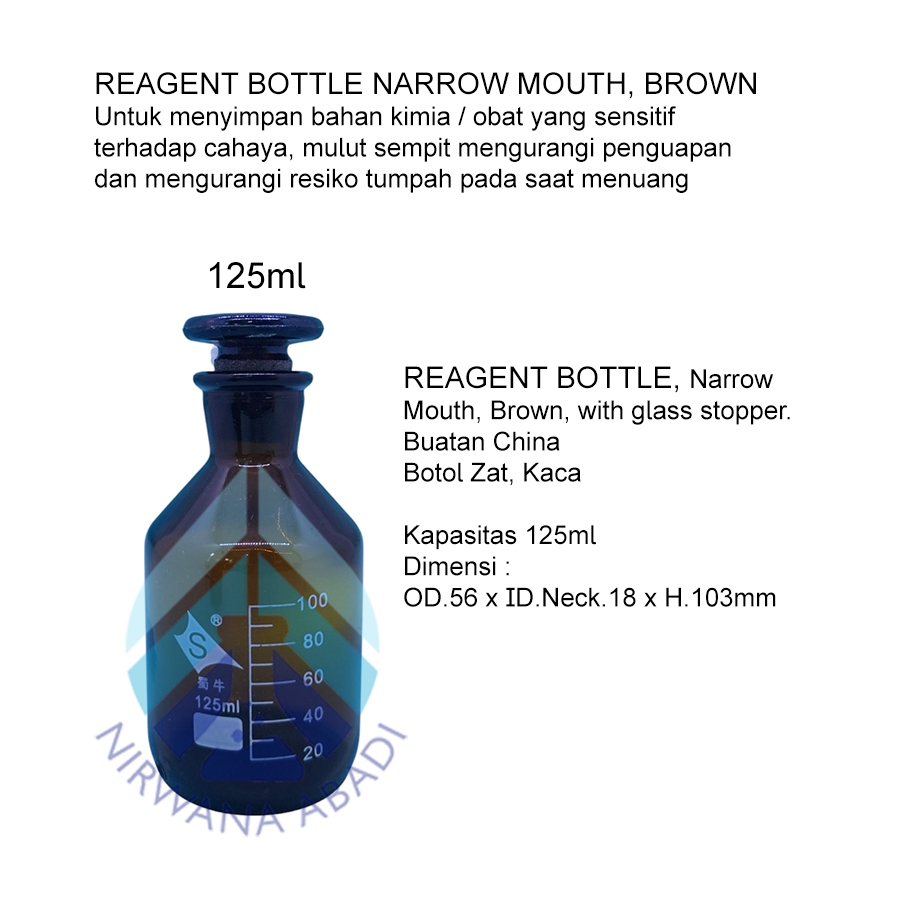 Jual Reagen Botol 125ml Coklat Mulut Sempit RRT | Shopee Indonesia