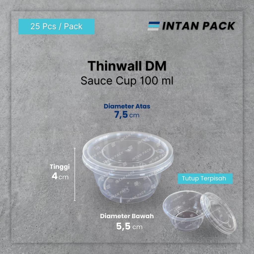 Jual Thinwall SAUCE CUP 100 ml DM wadah pudding / saos sambal tutup ...