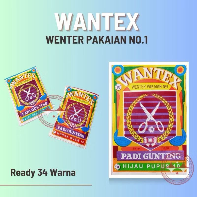 Jual (2pcs ) Wantex Pakaian Wenter No.1 Cap Padi Gunting/Pcs | Shopee ...
