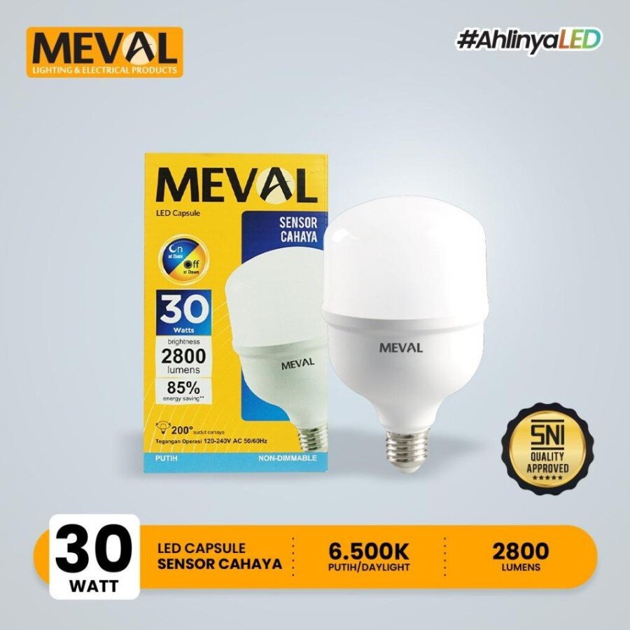 Jual MEVAL Lampu LED Kapsul Sensor cahaya Otomatis 30W | Shopee Indonesia