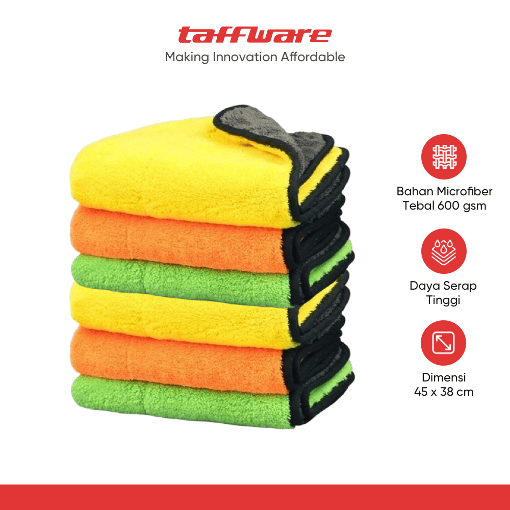 Jual TaffHOME Kain Lap Handuk Microfiber 600gsm 45 x 38 cm | Shopee ...