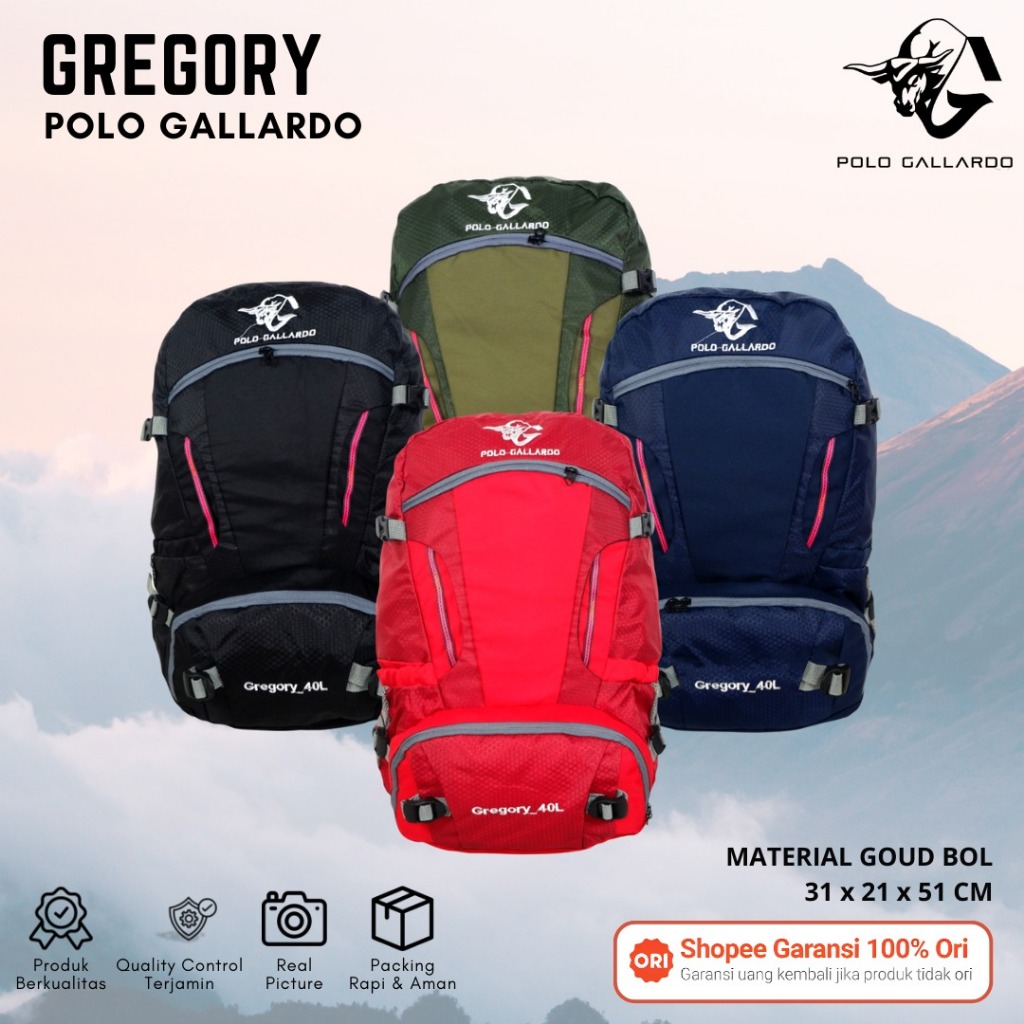 Jual Tas Carrier 40 Liter Polo Gallardo CGBST05 Ransel Gunung Backpack ...