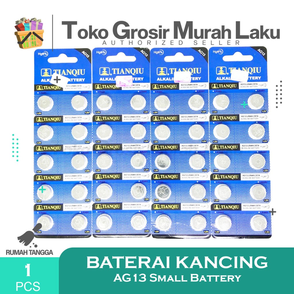 Jual BATERAI - BATTERY - BATEREI KANCING CELL AG13 / AG 13 /LR44/357/ SR44W | Shopee Indonesia