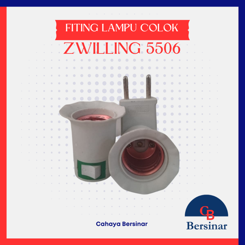 Jual Zwilling Fitting Lampu Colok + Saklar On/Off | E27 | Colokan ...