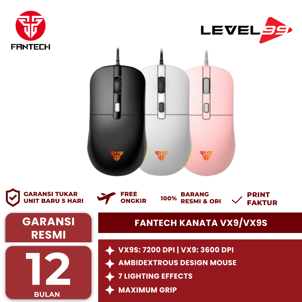 Jual Fantech Kanata Mouse Gaming Rgb Macro Vx9/Vx9S | Shopee Indonesia