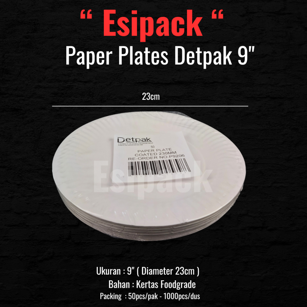 Jual Piring Makan Kertas Paper Plate Detpak 9" Pirng Pesta (50pcs ...