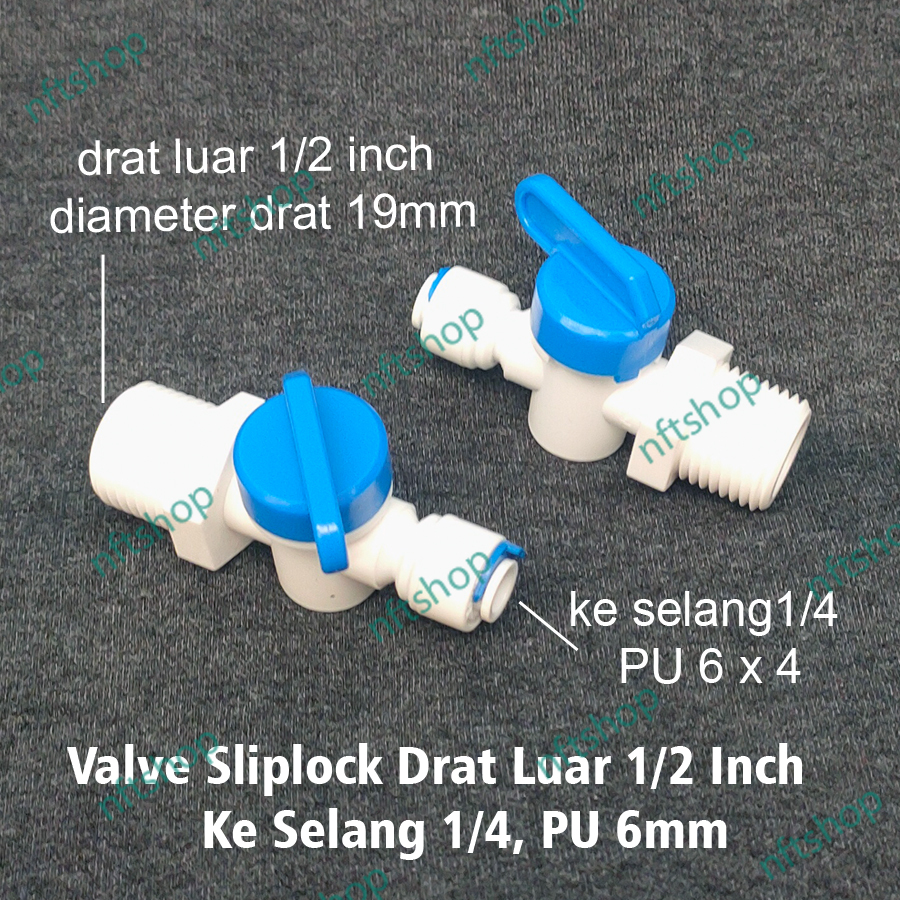 Jual Stop Kran Ball Valve Drat Luar 1/2 Inch Ke Selang RO 1/4 - PU 6x4mm | Shopee Indonesia