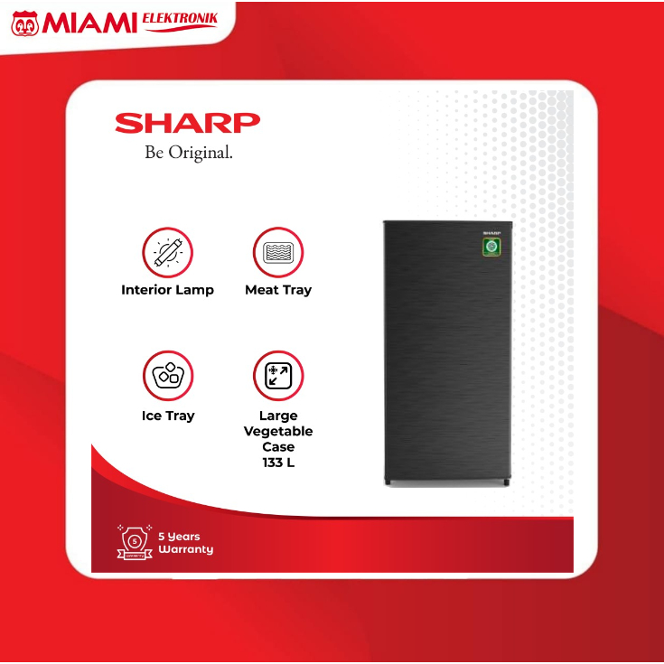 Jual SHARP Lemari Es 1 Pintu 133 Liter 60 Watt SJ-N162N-HS / SJN162NHS ...