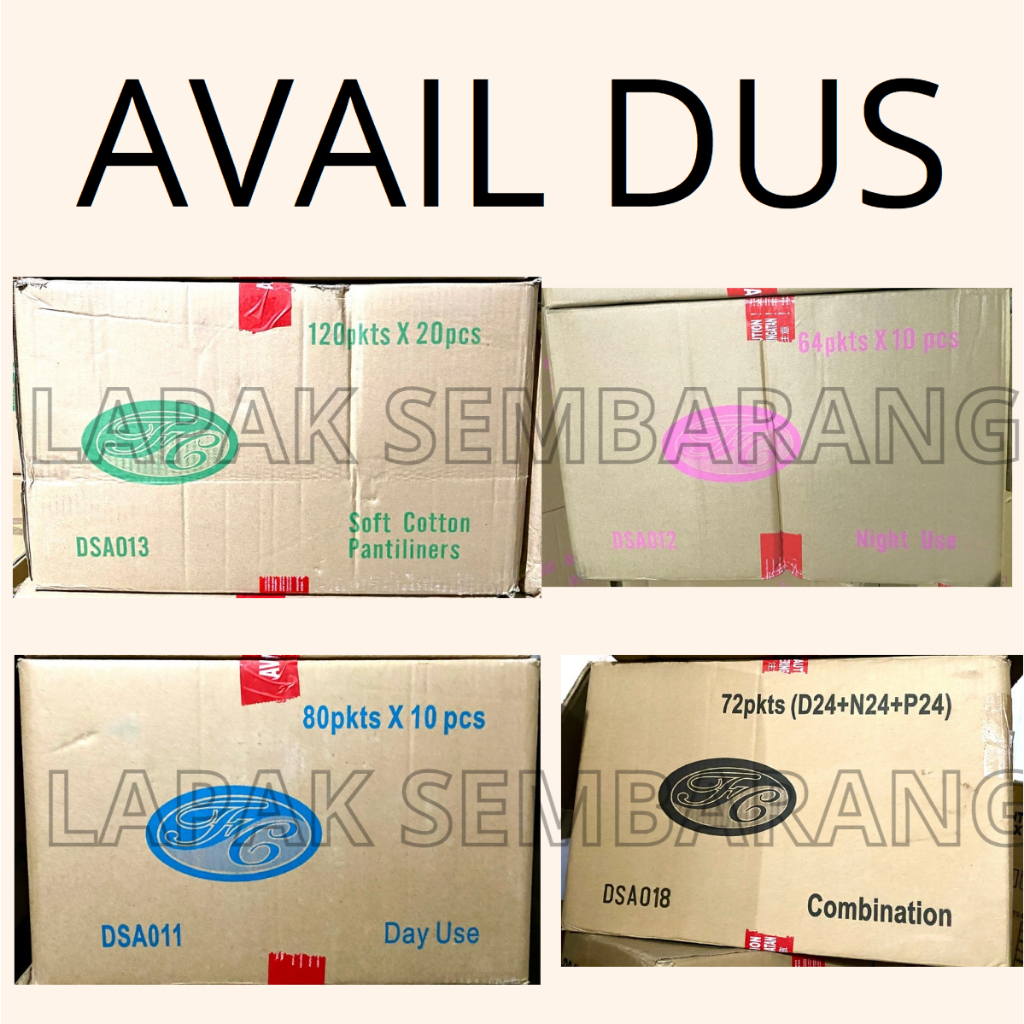 Jual AVAIL KARDUS - HIJAU MERAH BIRU KOMBINASI PANTILINER NIGHT USE DAY ...