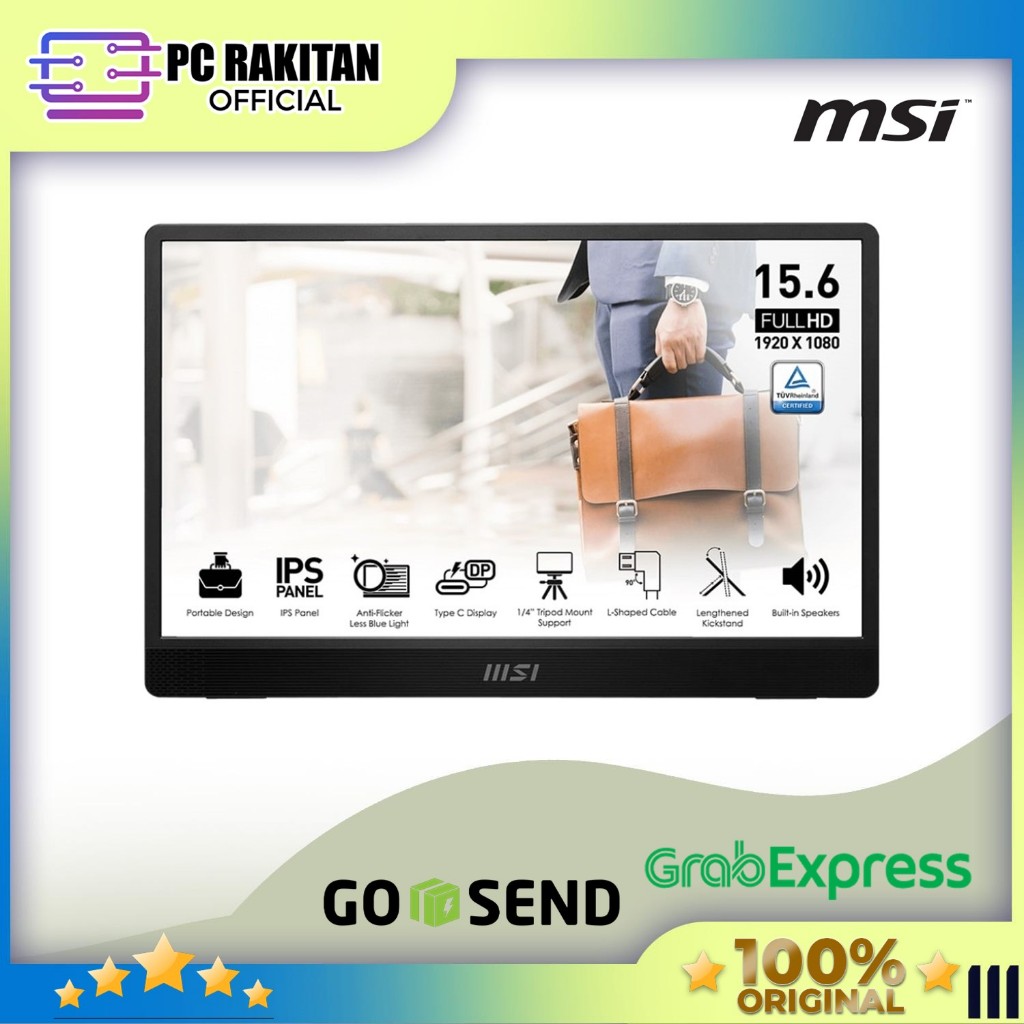 Jual Monitor Portable LED MSI Pro MP161 E2 15.6" IPS 1080p FHD Speaker ...