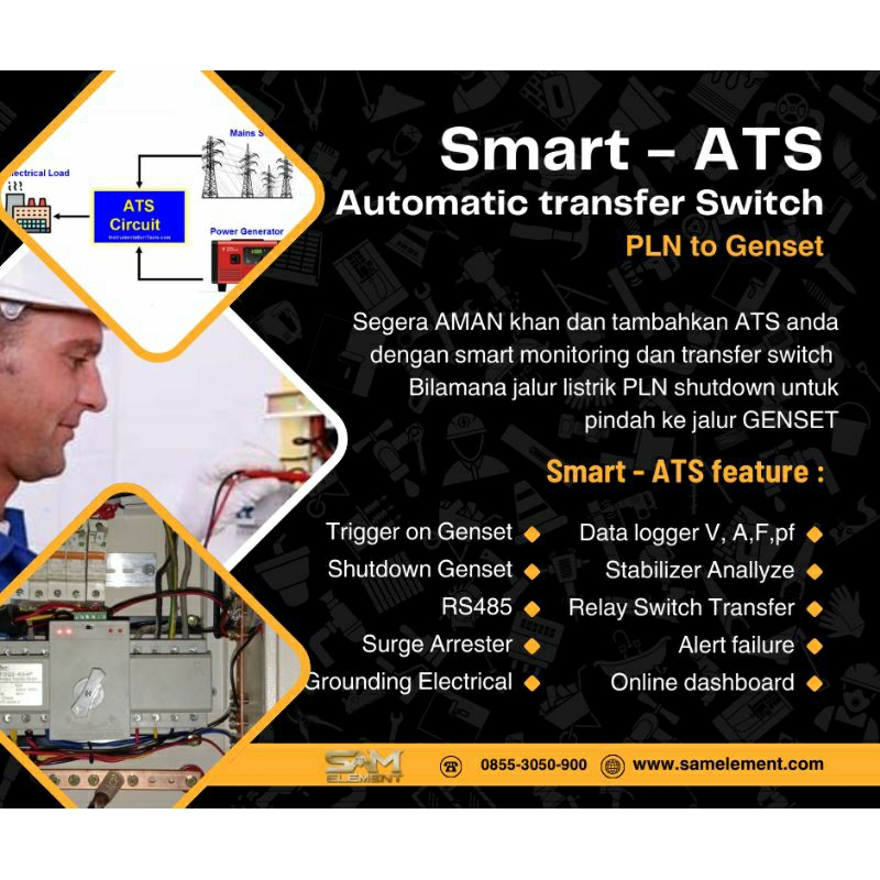 Jual ATS smart Automatic transfer switch PLN ke Genset dengan data ...