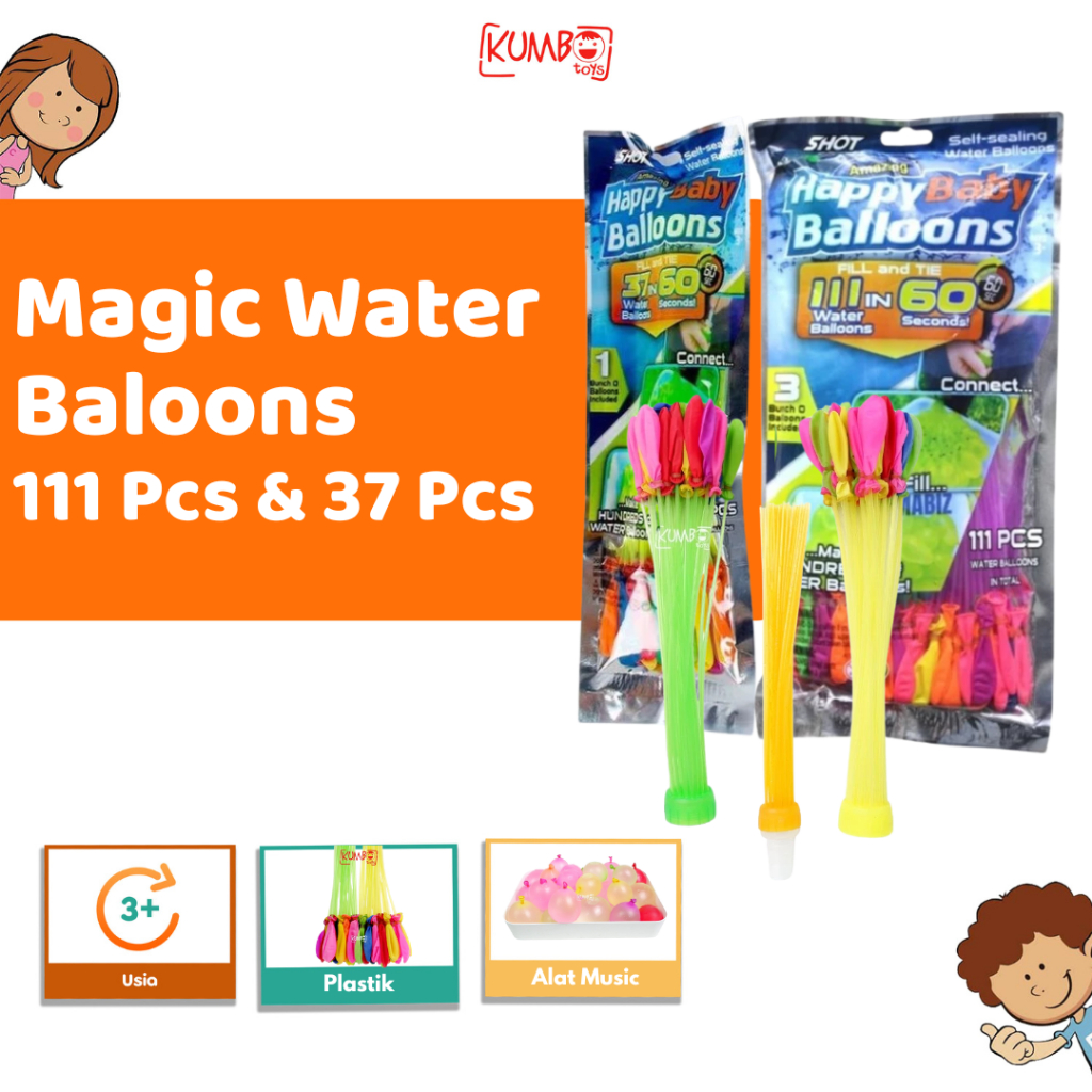 Jual Mainan Magic Water Baloons 111 pcs & 37 pcs Perang Balon Air ...