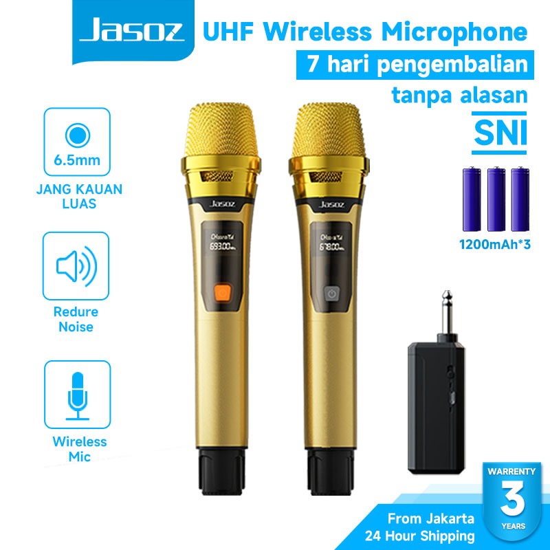 Jual Jasoz Wireless Microphone UHF Profesional Cordless Bisa di Charger ...