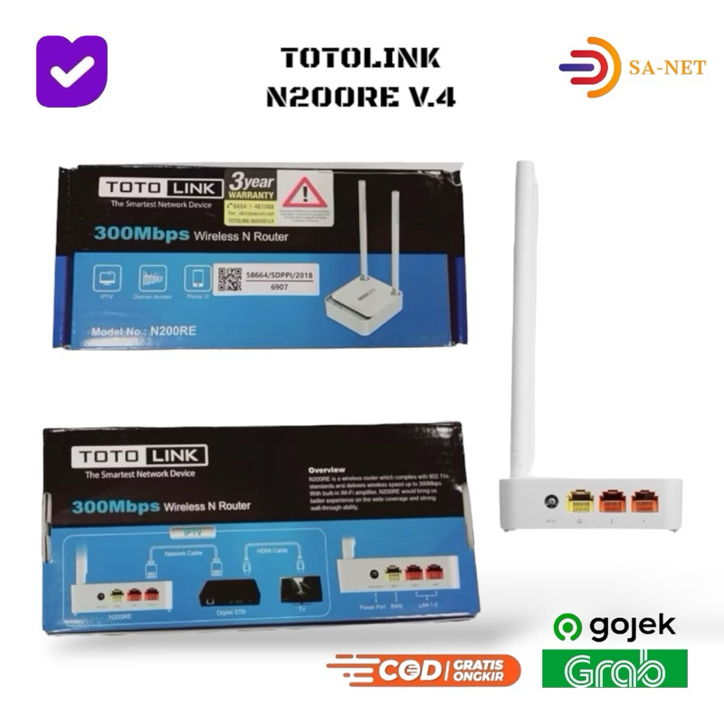 Jual TOTOLINK N200RE V4 300Mbps Wireless N WiFi Router 2 Antenna N200RE V.4 | Shopee Indonesia