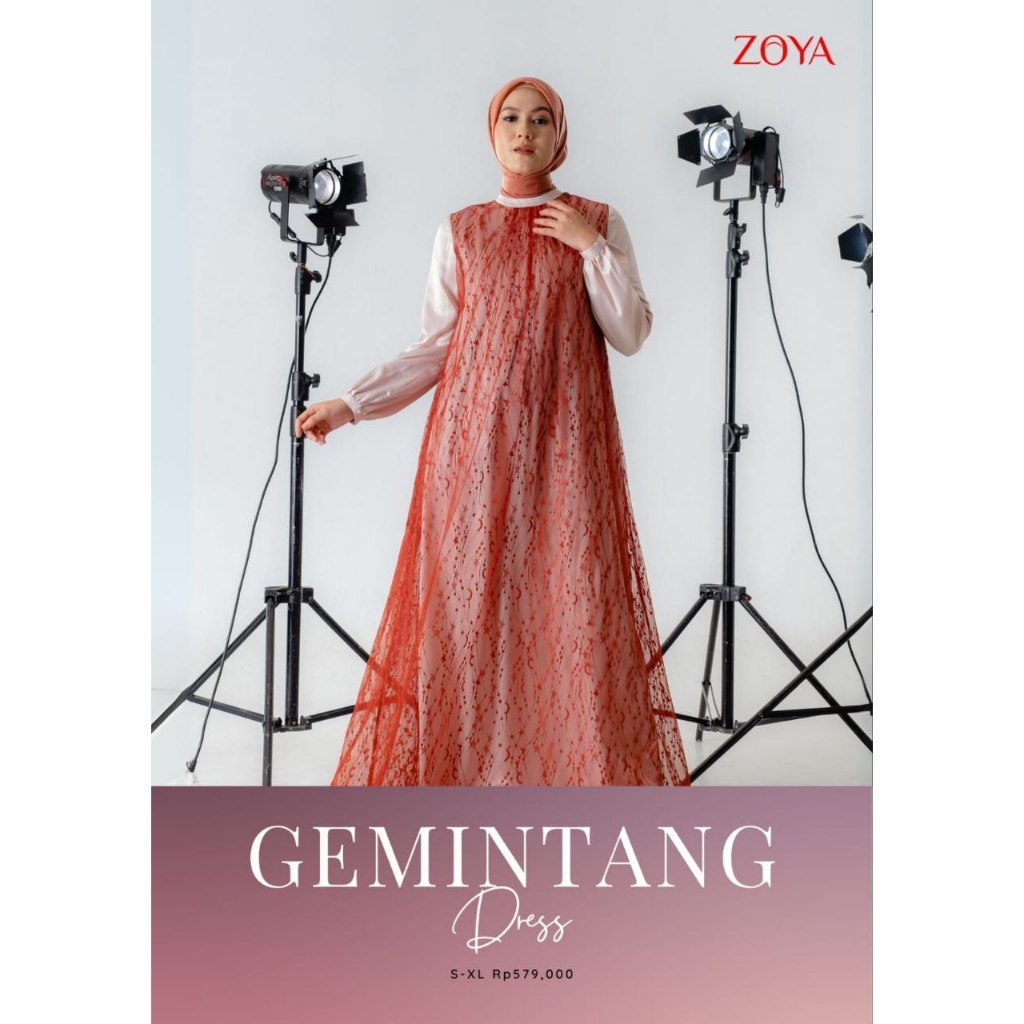 Jual ZOYA Gemintang Dress Teracotta - Pakaian Muslim Wanita Baju Dress ...
