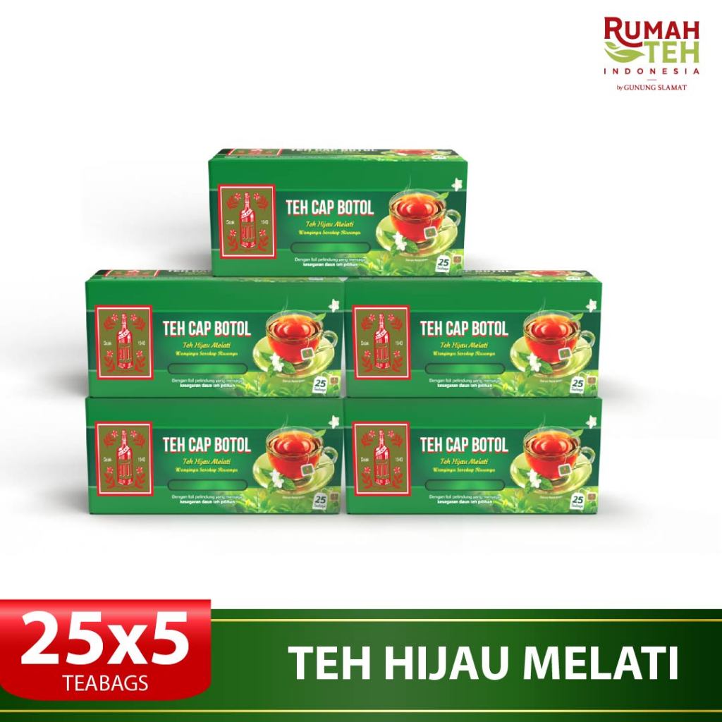 Jual Teh Celup Cap Botol Hijau Aroma Melati 25 Bags - Kemasan isi 5 Dus ...