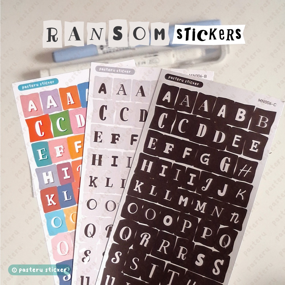 Jual PASTERU STICKER Mini Ransom Alphabet Sticker Sheet / Stiker Jurnal ...