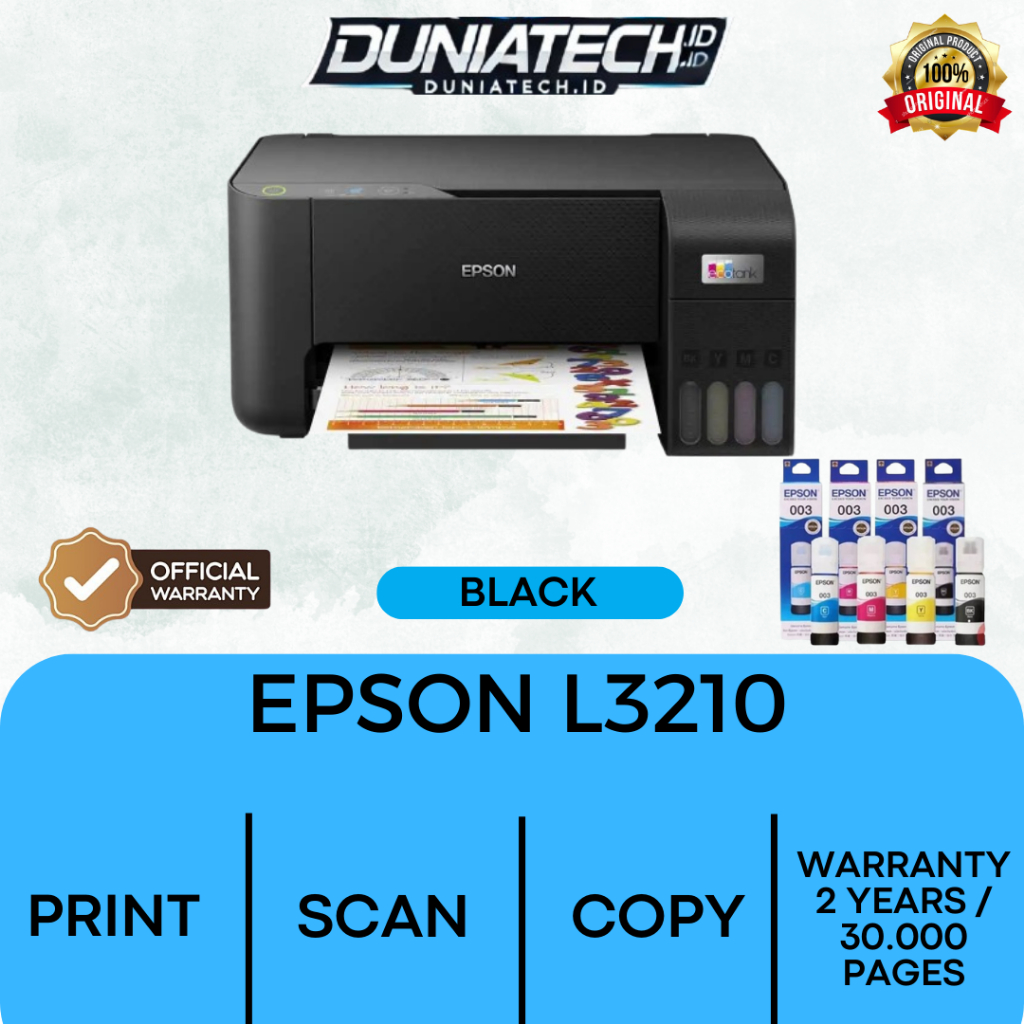 Jual Printer Epson L3210 Print Scan Copy Multifungsi - Hitam | Shopee ...