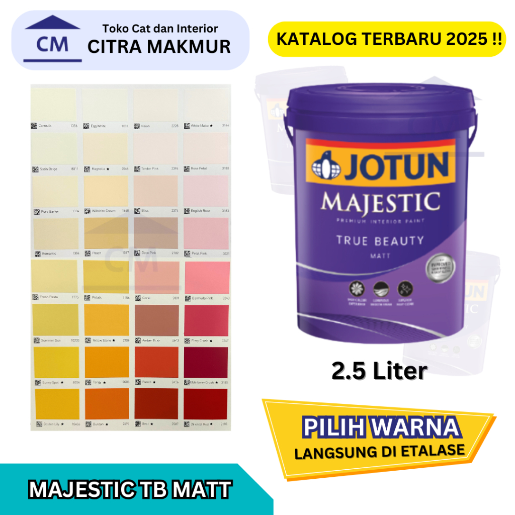 Jual Jotun Majestic TRUE BEAUTY MATT (Katalog Warna CREAM , ORANGE ...