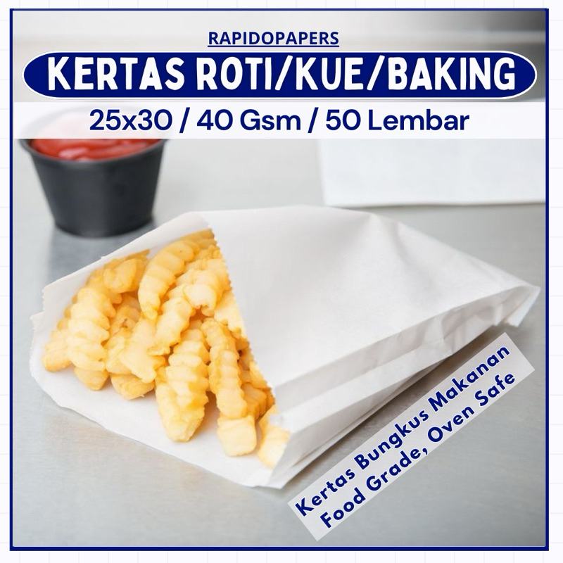 Jual Kertas Roti 25x30 cm [50 Lembar] Baking Paper Putih/Coklat / Alas ...