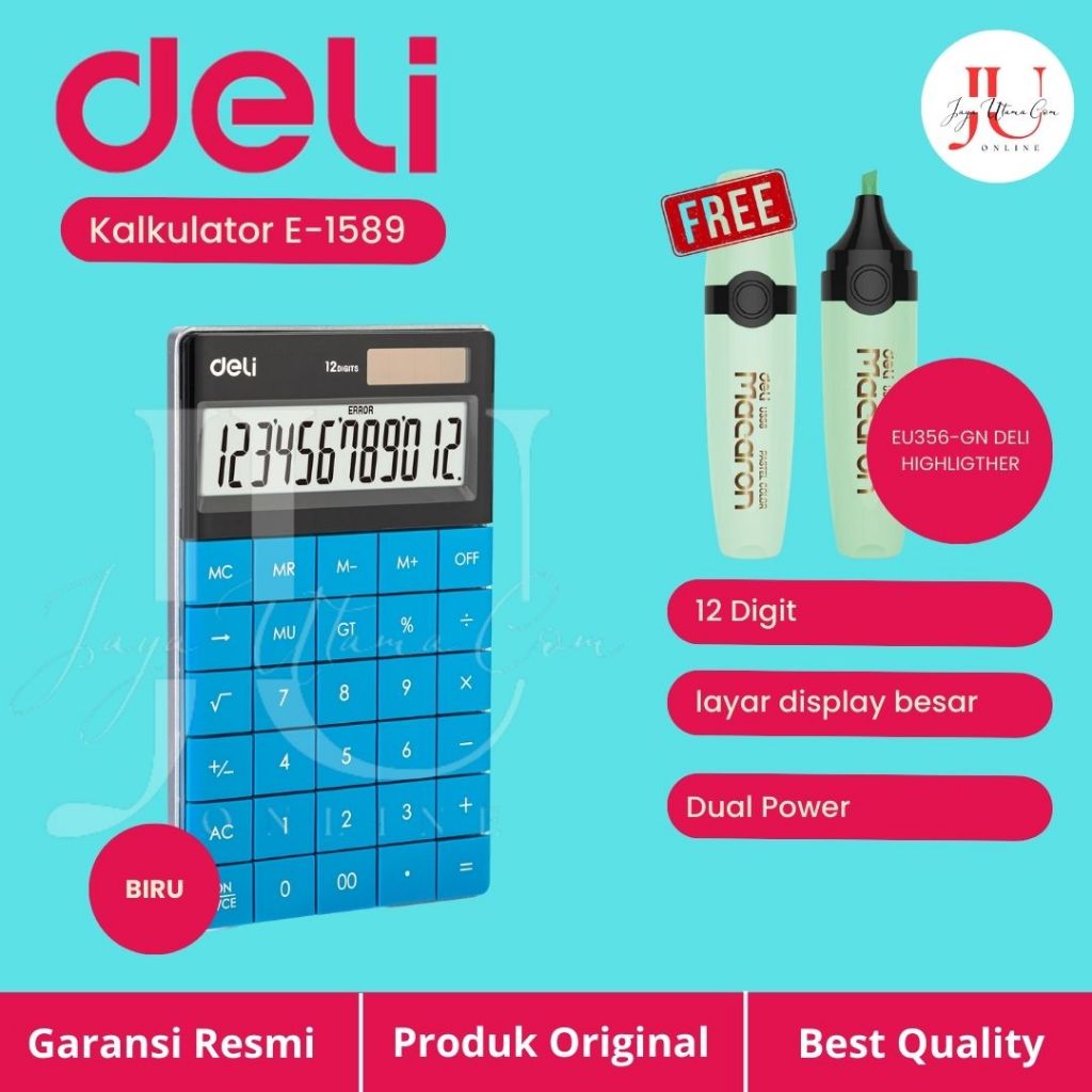 Jual Deli E1589 Calculator Modern Calculator 12 Digit Original | Shopee Indonesia