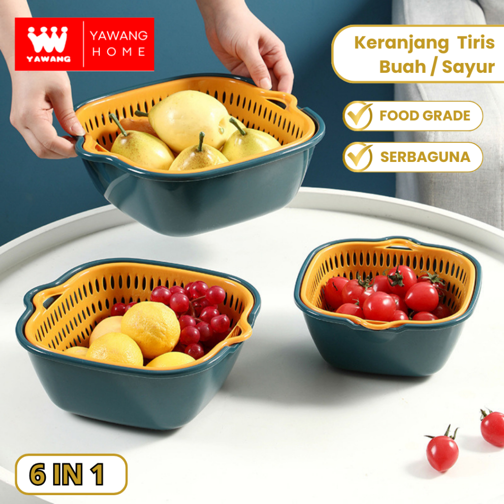 Jual YAWANG Keranjang Pengering Sayur Buah Serbaguna Wadah Peniris ...