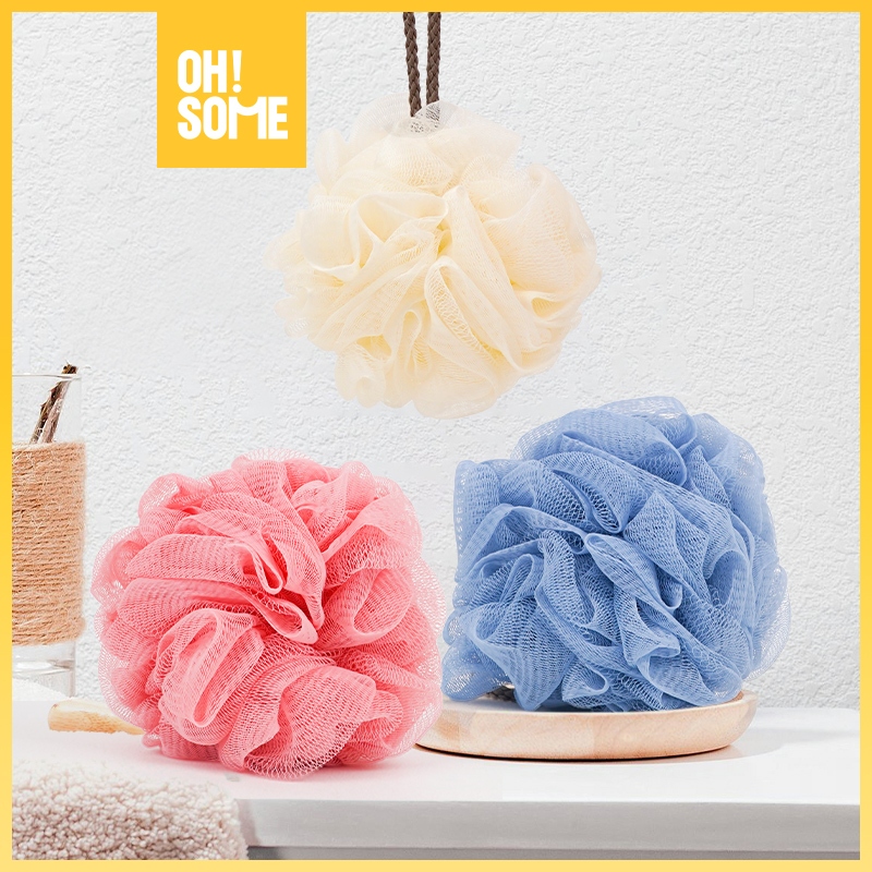 Jual OHSOME - Solo Corner Bath Ball Shower Puff Set 2 PCS Pink/Blue ...