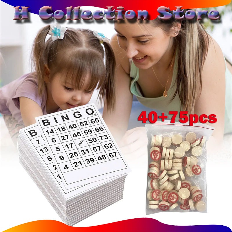 Jual 40 Buah Bingo Card Kartu Bingo Ukuran Besar Dengan 75 Buah Catur ...