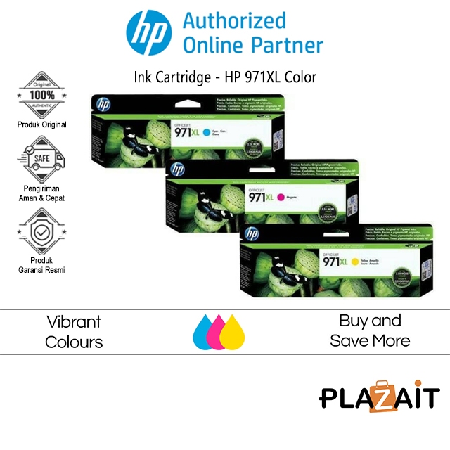 Jual HP Ink Cartridge 971XL Cyan | Magenta | Yellow Original & Baru ...