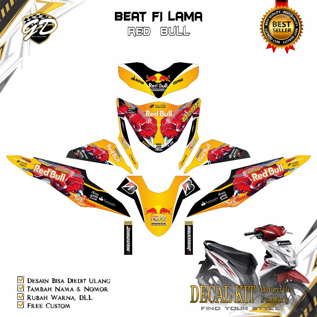 Jual Decal Beat FI lama Full Body stiker Beat Fi Old Full Body Decal ...