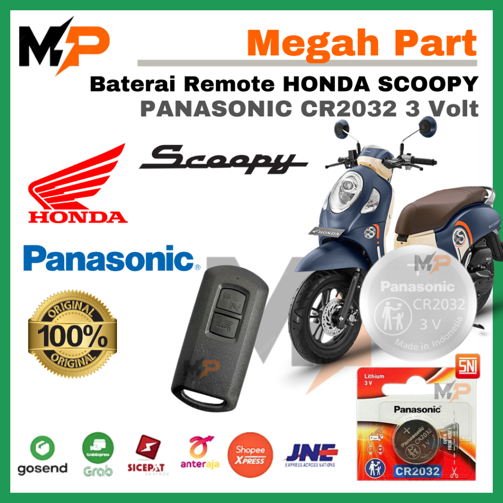 Jual Baterai Remote HONDA SCOOPY - ORIGINAL PANASONIC CR2032 | Battery ...