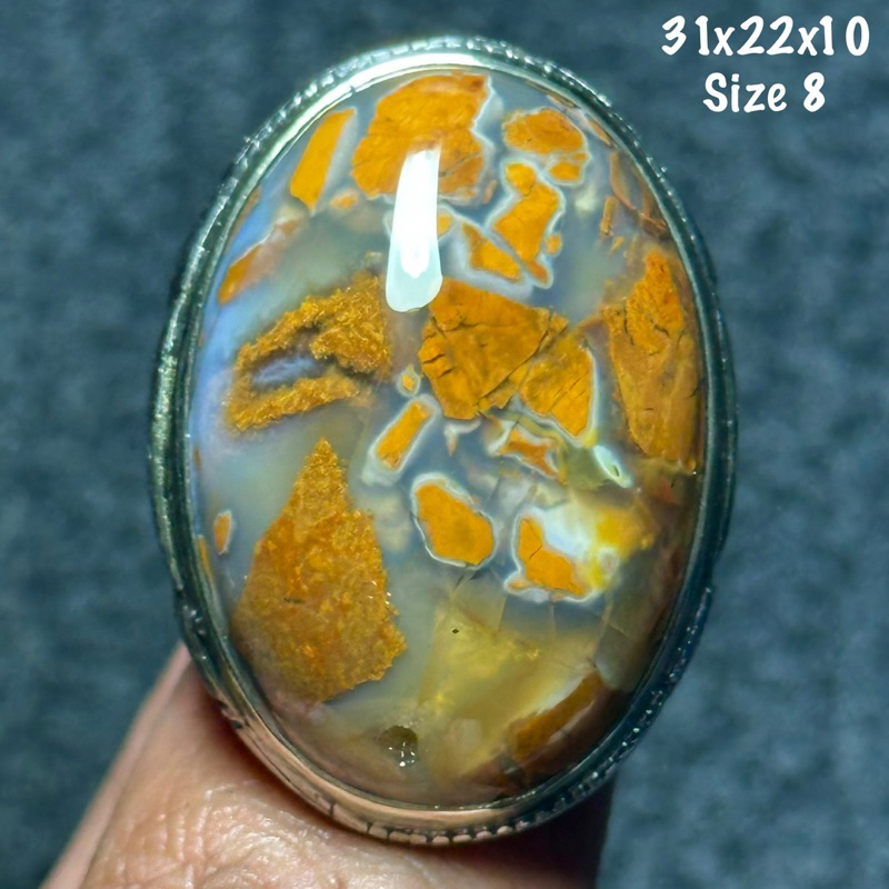 Jual Cincin Batu Akik Natural Baturaja Ice 3D Aquarium Jumbo Kristal ...