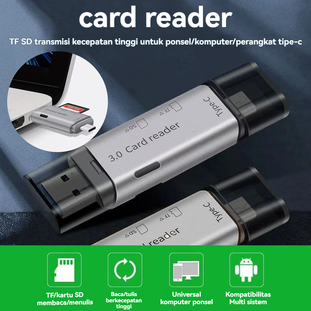 Jual 4 in 1 USB 3.0 / Type C / SD Card / TF Memory Card Read OTG Adapter | Shopee Indonesia