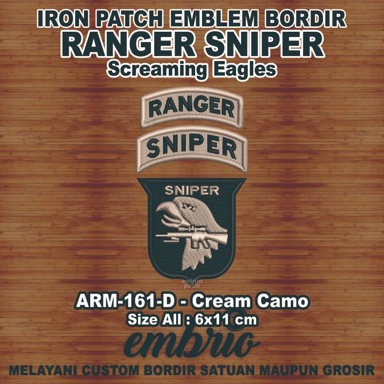 Jual ARM-161-D Patch SNIPER 101st AIRBORNE DIVISION Screaming Eagles ...