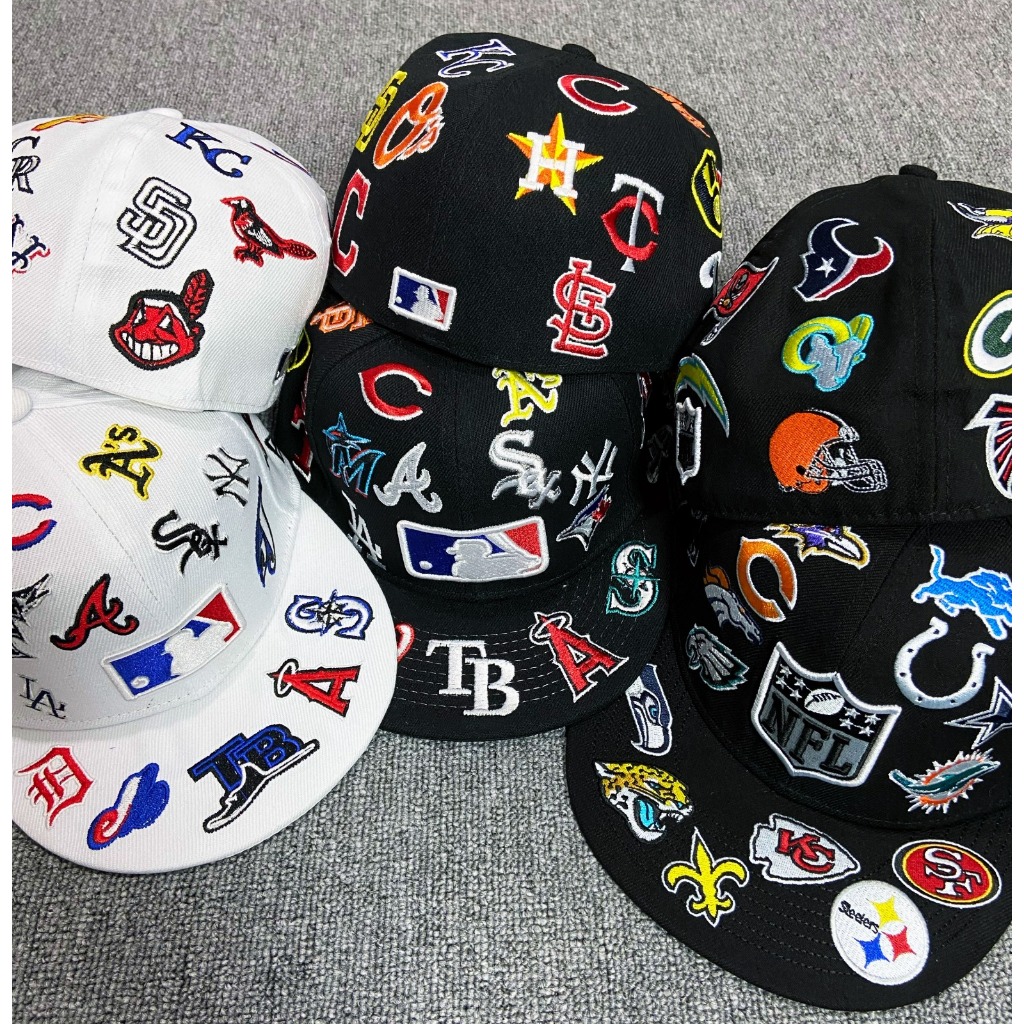 Jual Topi Snapback Fitted Baseball All Over Logo Patch Bordir Black ...