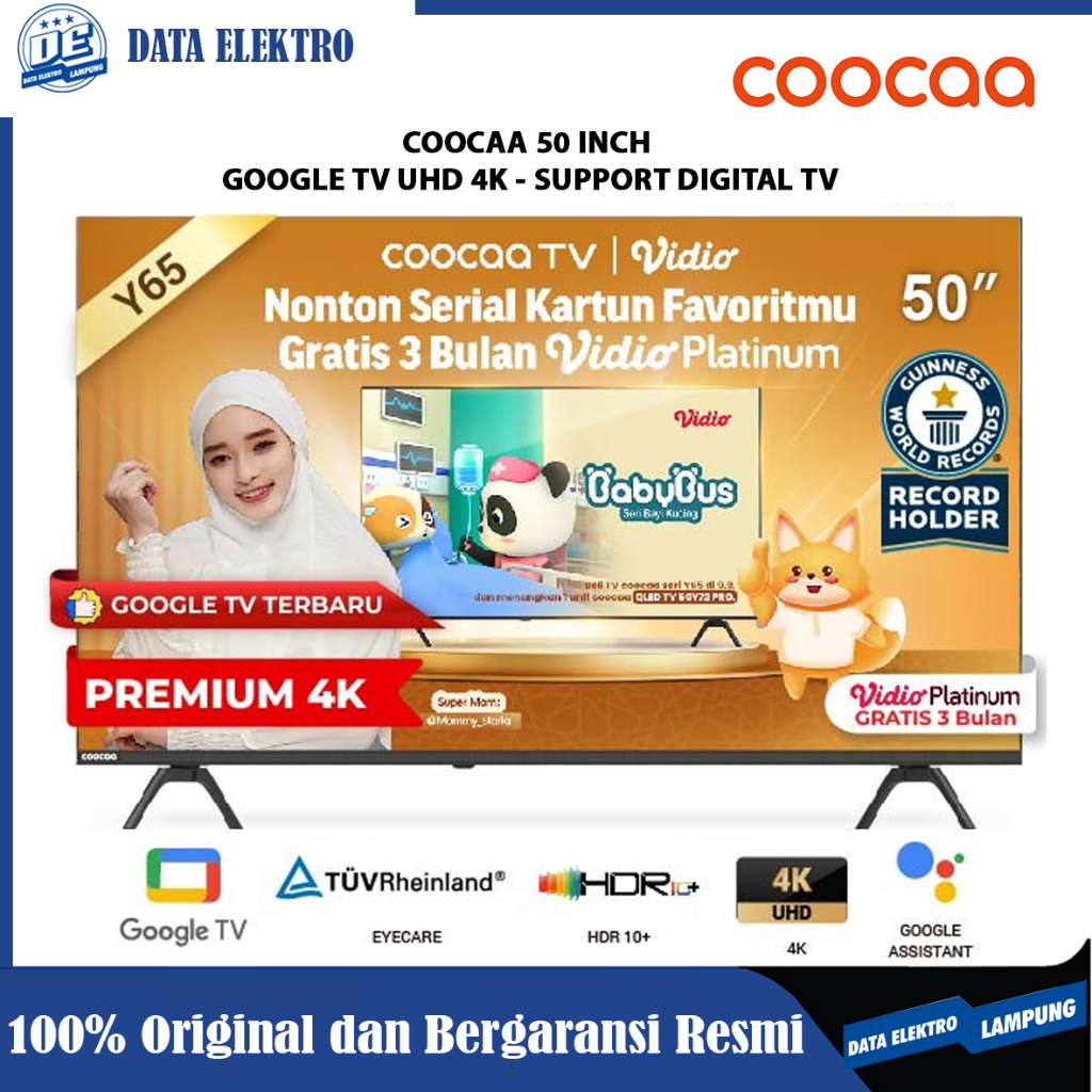 Jual COOCAA 50 inch 50Y65 Google TV UHD 4K - HDR10 - Wifi - Youtube ...