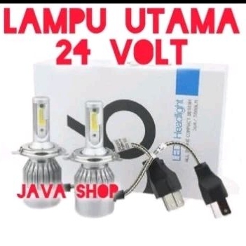 Jual Lampu LED Utama Depan 24 Volt H4 High Low Warna Putih 72 WAT Truk ...