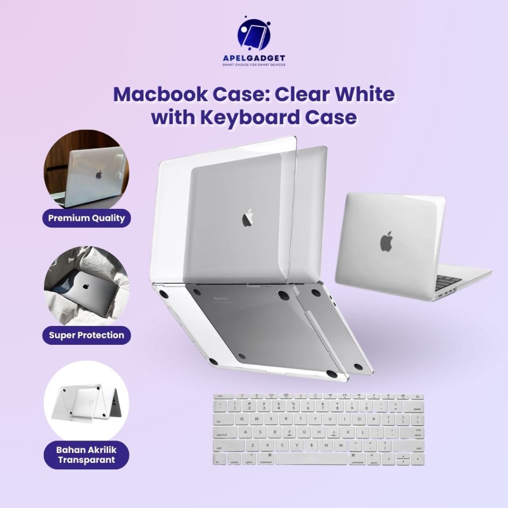 Jual Case Clear Macbook/ Bening / Transparan Free Case Keyboard | Air ...