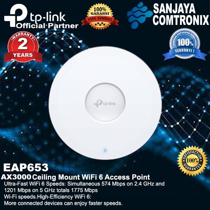 Jual TP-LINK TL-EAP653 AX3000 Ceiling Mount WiFi 6 Access Point | Shopee Indonesia