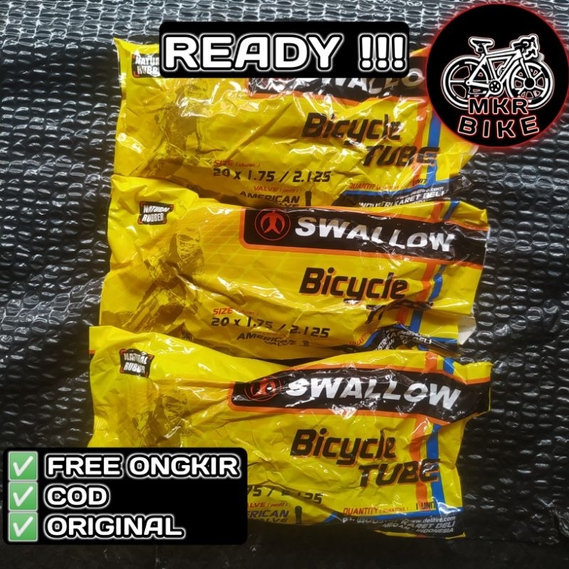 Jual Ban Dalam Sepeda Ukuran 20 x 1.75 / 2.125 Swallow American Valve Cop Pentil Motor | Shopee ...