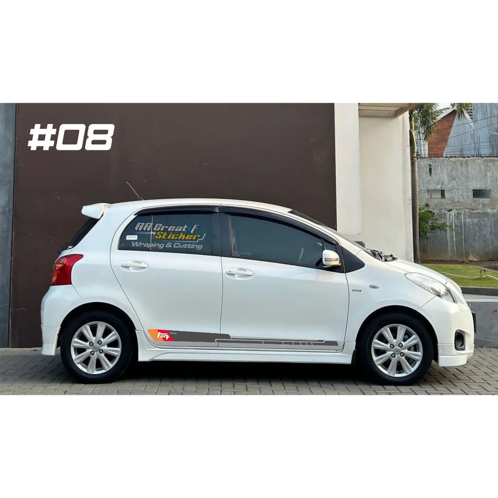 Jual CUTTING STICKER MOBIL side decal custom toyota yaris minimalis 08 ...