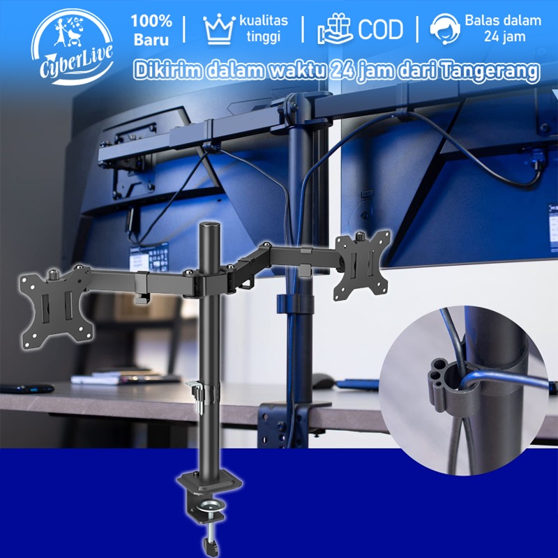 Jual Bracket Dual Monitor / Dual Monitor Arm / Stand Monitor Bracket ...