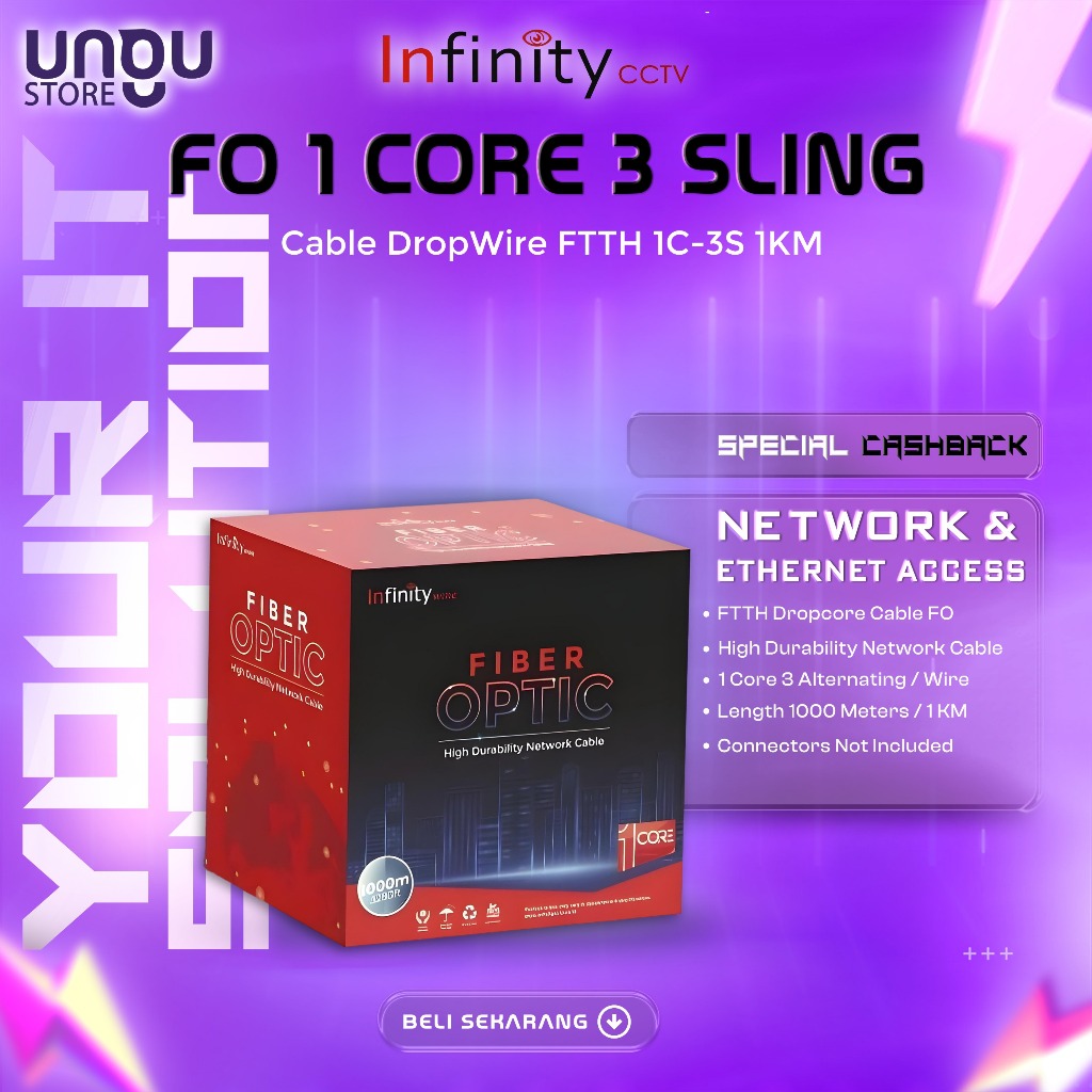 Jual Kabel Fiber Optic 1Core 3Seling Dropcore Infinity 1Core Cable Drop ...