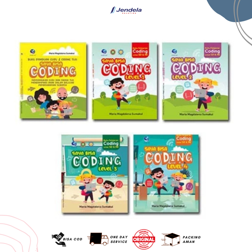 Jual Buku Belajar Coding untuk SD MI Saya Bisa Coding Level 1-4 - Andi ...