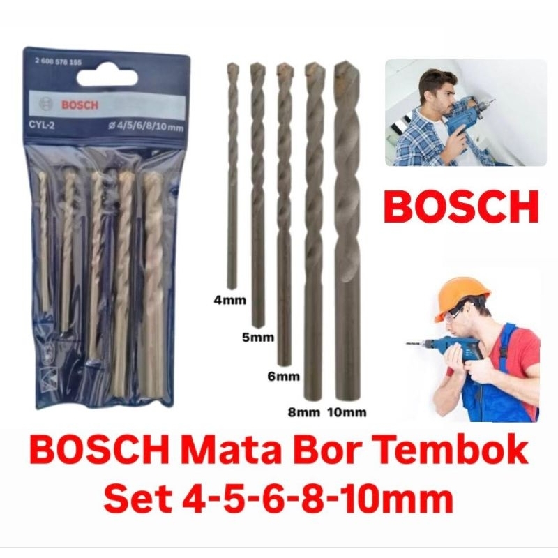 Jual bosch mata bor beton set 5 pc CYL 2 | Shopee Indonesia