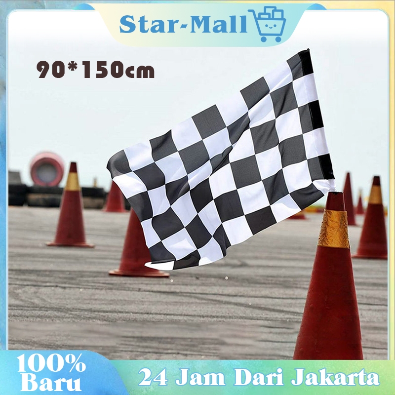 Jual Bendera Start Hitam Putih Bendera Start Finish Lomba Gaya Balap ...
