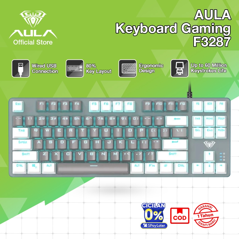 Jual AULA Keyboard Gaming Mechanical F-3287 TKL - K-RGD Blue Switch ...