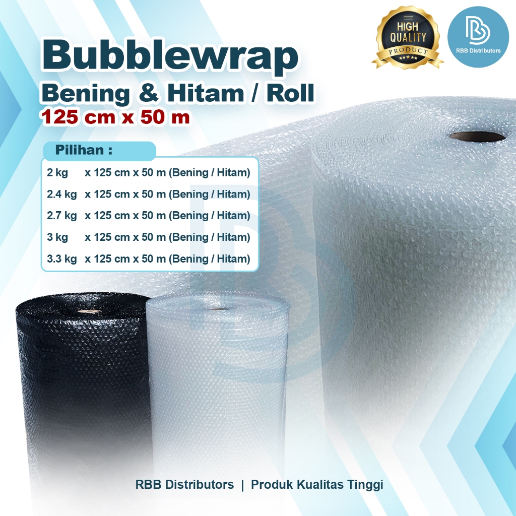 Jual Bubble Wrap Bening / Bubblewrap Bening 125 cm x 50 meter / Bubble wrap roll Tebal Murah ...