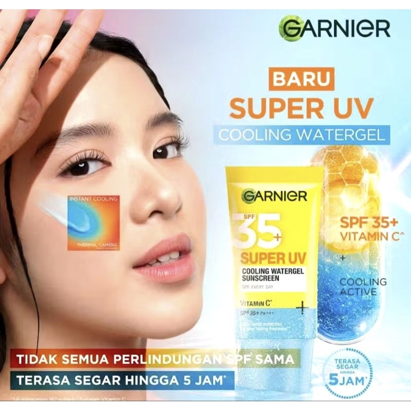 Jual GARNIER SUPER UV COOLING WATERGEL SUNSCREEN SPF 35+ 20ML sensasi ...